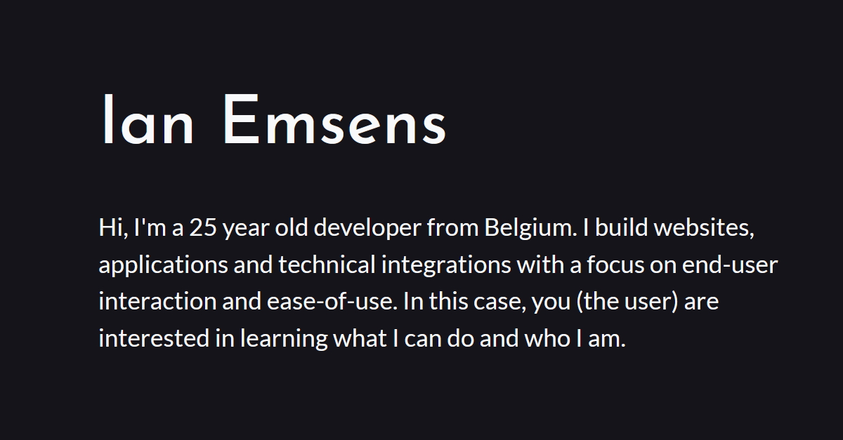 Ian Emsens - Developer